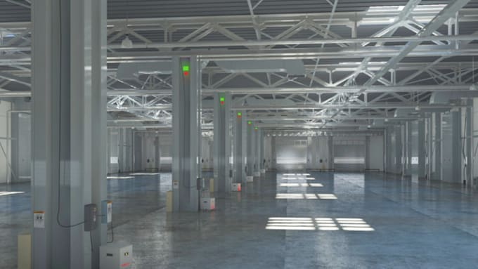 3d cgi warehouse 3d factory industrial building 3d cgi refinery and ...