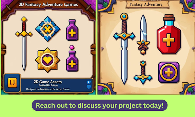 Create nice 2d game assets, props, icons, objects and ui by Writenformat | Fiverr