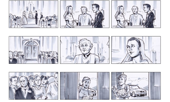 Draw storyboard, line art, anime storyboard, comic book, freestyle ...