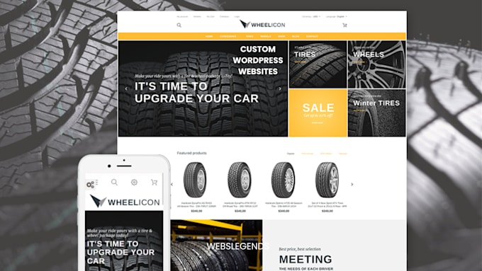 Design custom wheel tyre tire ecommerce website by Shop_chiffon | Fiverr