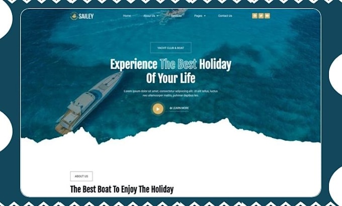 Design boat website yacht rental website yacht booking ponton rental ...