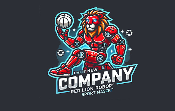 Design a bold red lion robot sport sport mascot logo for your brand by ...