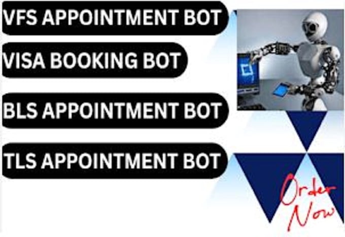 Appointment bot,vfs global bot,visa booking bot,tls bot, work permit, notify bot by Jerrymelle ...