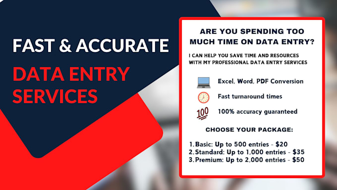 Provide professional data entry services by Ahmadnazifff | Fiverr