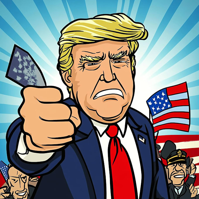 Draw digital political editorial cartoon for social media by ...