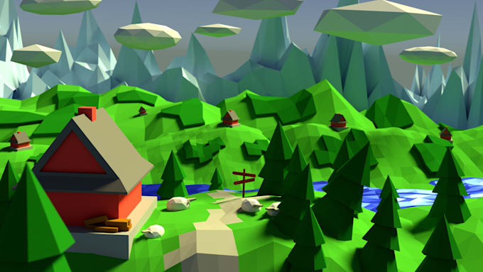 Design 3d game backgrounds and environments in maya, blender by ...