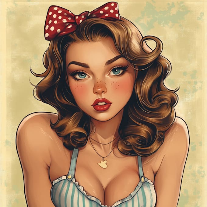Make pin up girl and pin up girl illustration by Funanyajelan | Fiverr