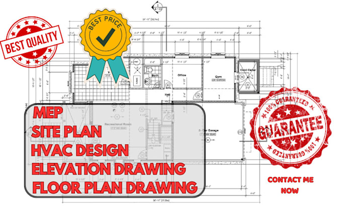 Draw architectural floor plan, elevations, section and mep drawing by Orsoncarrington | Fiverr