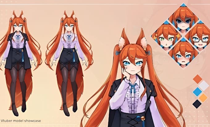 Disegna il modello pngtuber personalizzato vtuber live2d png tuber rig ...