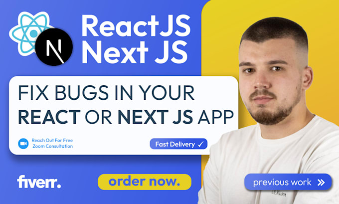 Fix bugs in your reactjs or nextjs web application by Hodzicalmir | Fiverr