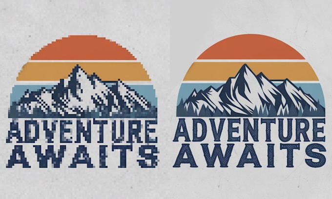 Vectorize 2 of your low resolution designs into a layered svg or ai by ...