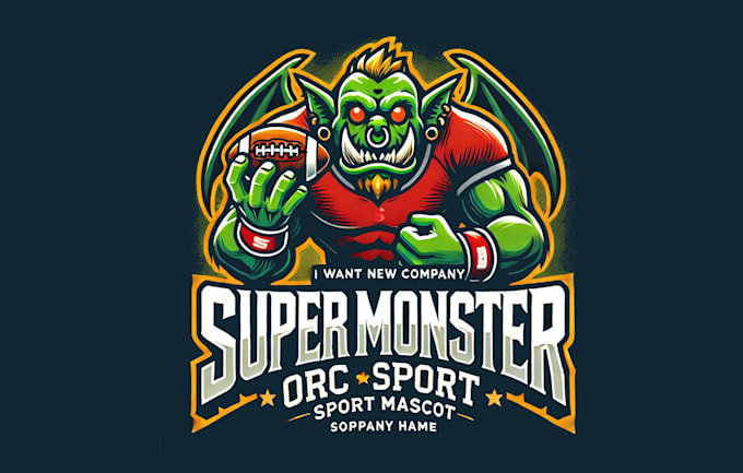 Design a fearsome super monster orc sport mascot logo for your brand by ...