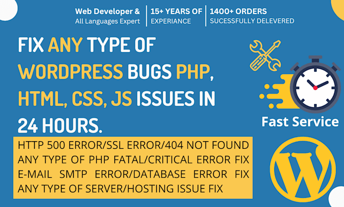 Quickly Fix Bugs In Html Css Javascript Php Wordpress Shopifyany Backend By Aerofixtech