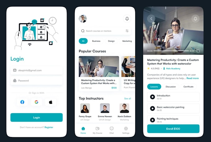 Create Ai Conversational Chatbot Elearning App Online Course App Quiz App By Arturmicheal