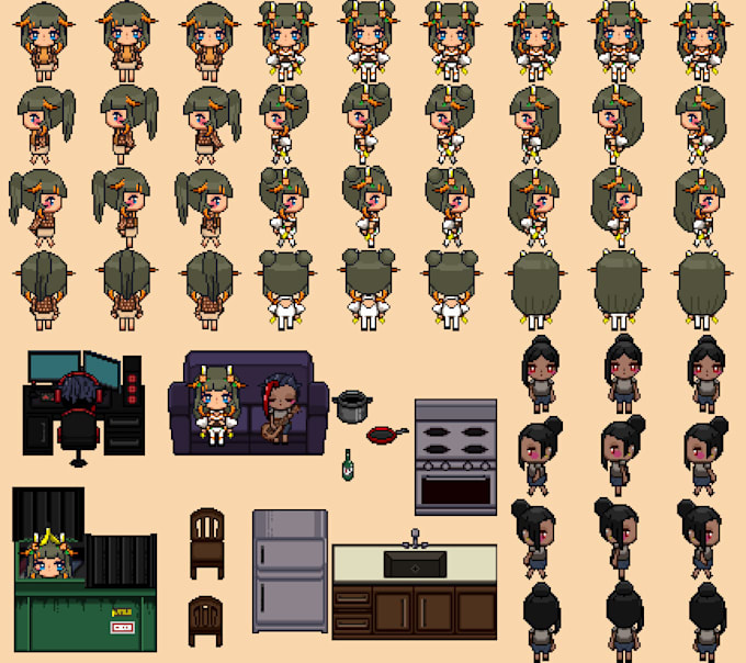 Make character walking cycles rpg maker mv by Bright_millie | Fiverr