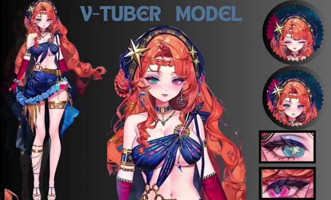 Draw and rig quality live2d model, 2d vtuber model, vtuber character in live2d by Rusgrahy | Fiverr