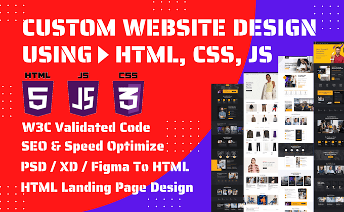 Design Custom Responsive Website Design Using Html Css Javascript Bootstrap By Anwaredev Fiverr