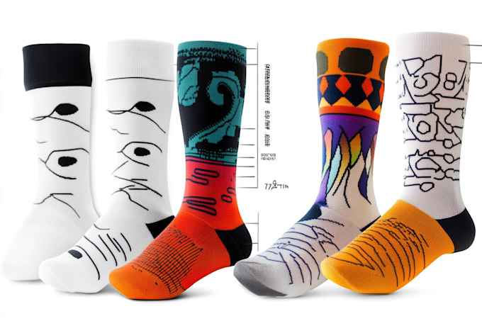 Design unique socks design for your brand by Nornetheunisse2 | Fiverr
