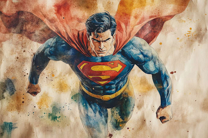 Draw super hero watercolor portrait by Untaelan | Fiverr