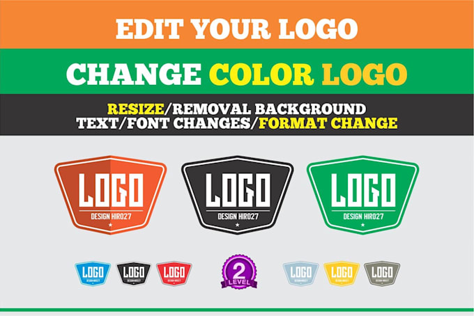 Edit logo, change color text format resize by Hiro27 | Fiverr