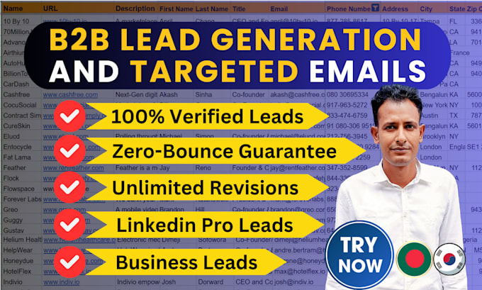 Do targeted and verified b2b leads and email list building by Pro_b2bleads | Fiverr