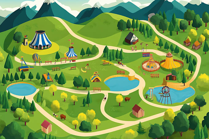 Draw beautiful map in vector illustration by Moniqueks | Fiverr