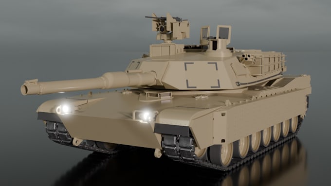 Model 3d custom military vehicle for game, armored tank,military gun ...