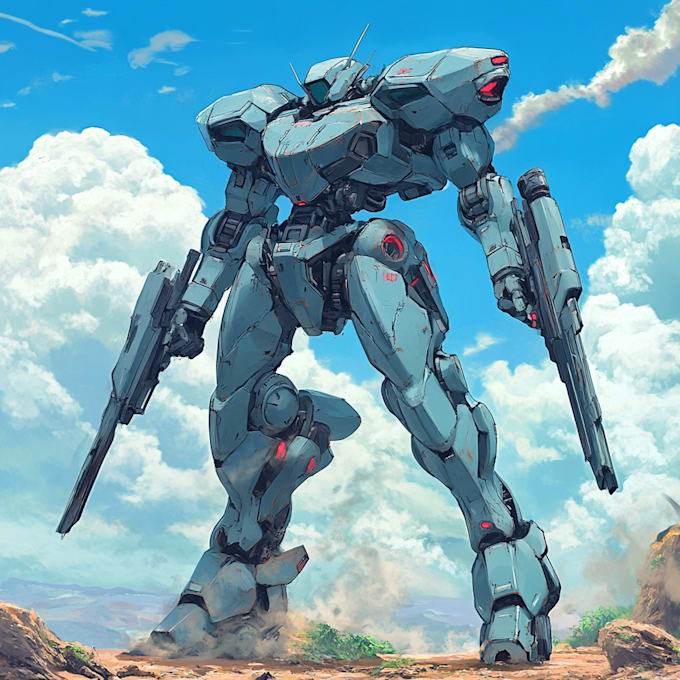 Create anime style mecha robot illustrations by Gisleutana | Fiverr