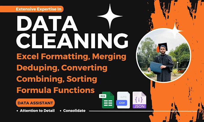 Clean data dedupe merge split sort ms excel data cleaning formatting by Alifarslan | Fiverr