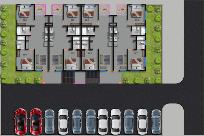 Render architectural plan, section and elevation photoshop by ...