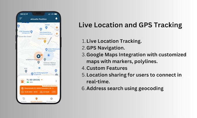 Implement live location and gps tracking in your app by Abdul_rafay293 | Fiverr