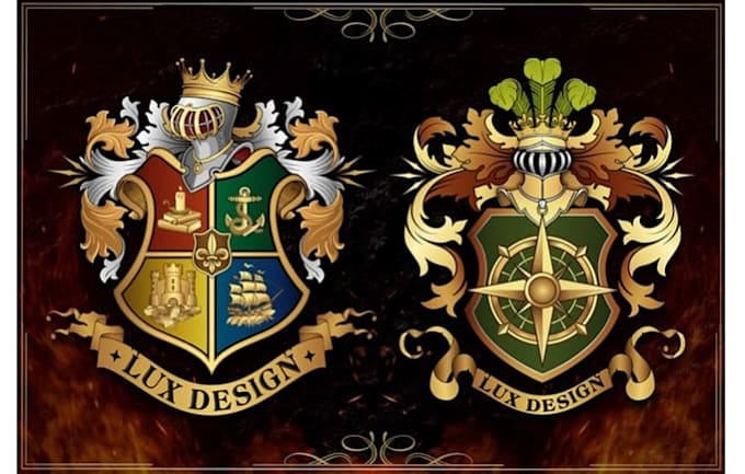 Do luxury vintage hand drawn heraldic coat of arms and family crest ...