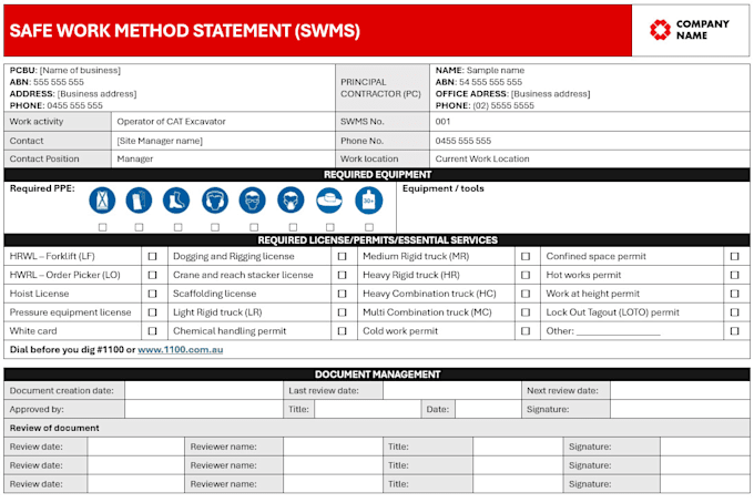 Develop custom safe work method statements for your business by Andrew ...