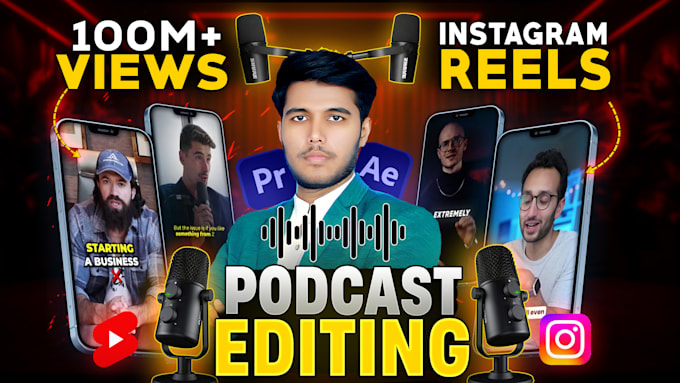 Edit your podcast into viral short form video clips and repurpose content by Hanan787 | Fiverr