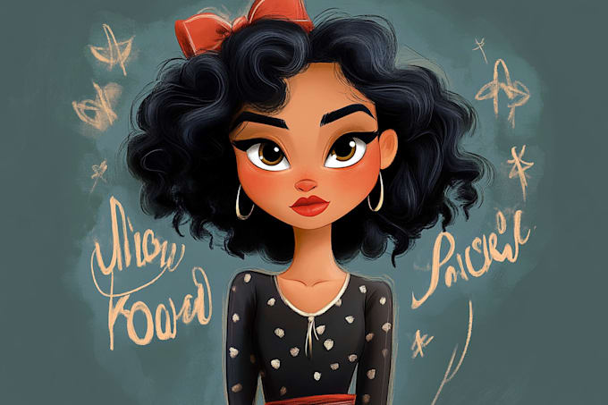 Draw your lovely character into disney cartoon portrait style by ...