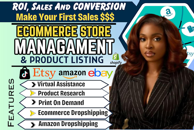 Do ecommerce store management etsy ebay amazon product listing tiktok ...