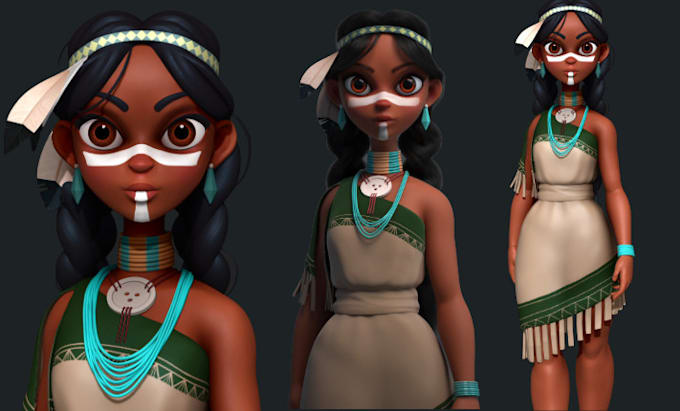 Sculpt 3d character model game character rigging for blender unreal engine unity by Sandra_sculp ...