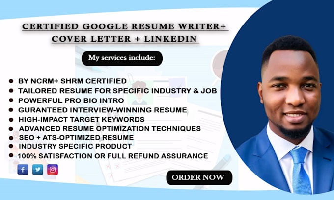 Provide professional resume writing services, cv writing, cover letter ...