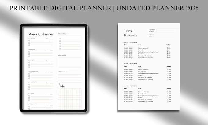 Design printable digital planner for 2025, etsy digital planner ...