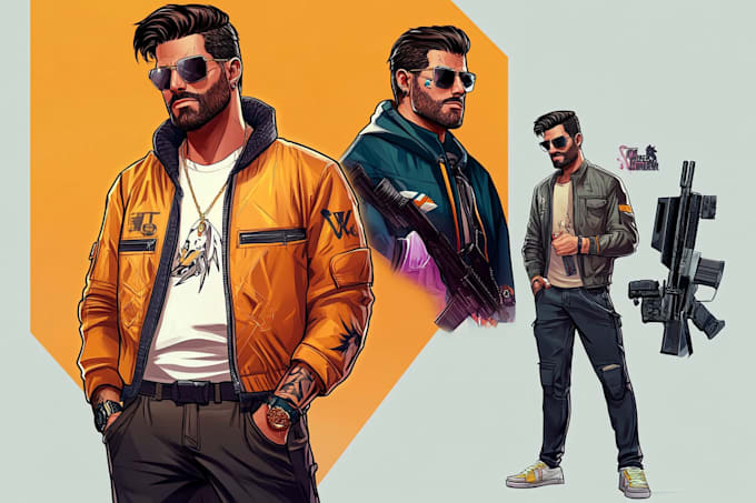 Draw game style and gta character illustration for you by Dayshidard ...