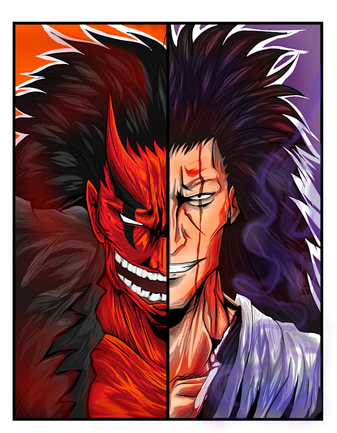 Create fanart half body character design by Hhsanz | Fiverr