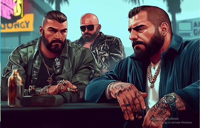 Draw game style and gta character illustration for you by Shoniceolk ...
