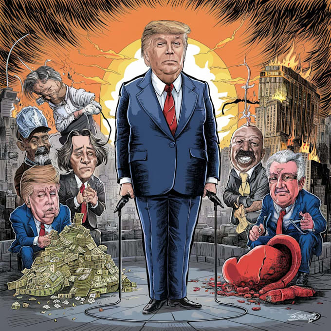 Create portrait political cartoons and social cartoon for you by ...