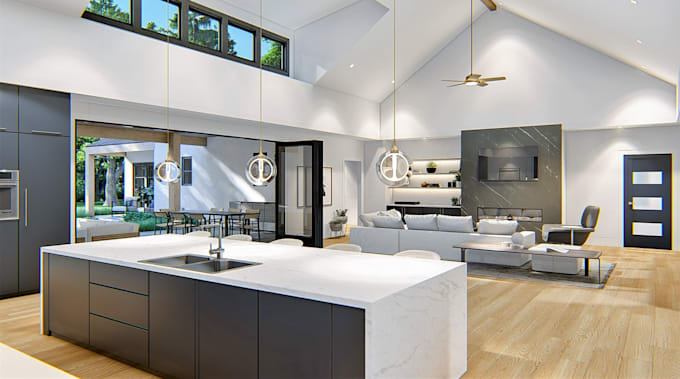 3d home,mep drawings with 3dexterior,living room,dining,elevation interior,video by Willolla ...