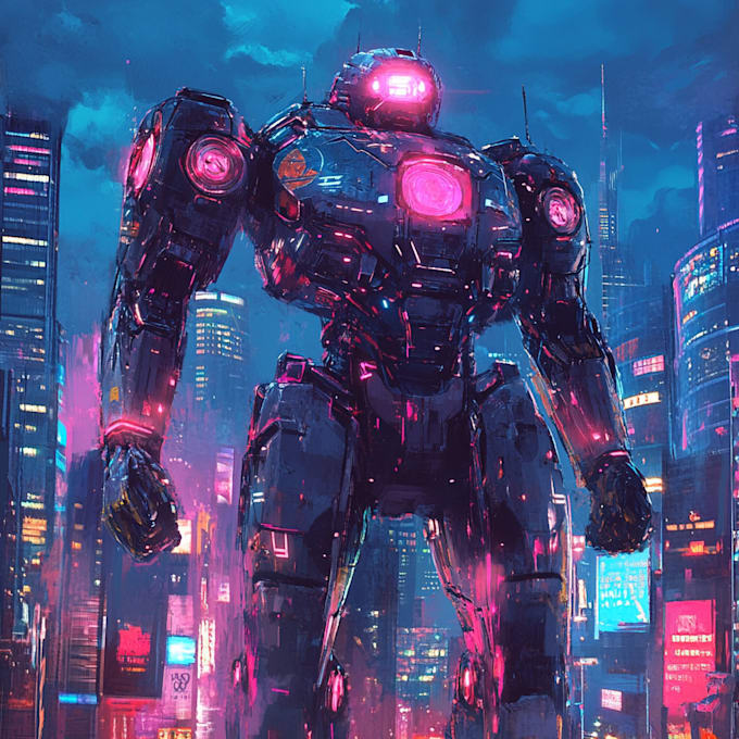 Create a unique mecha robot illustration by Tanquinara | Fiverr