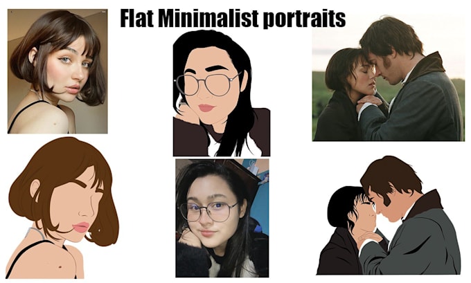 Make minimalist flat portraits by Katy_cress | Fiverr