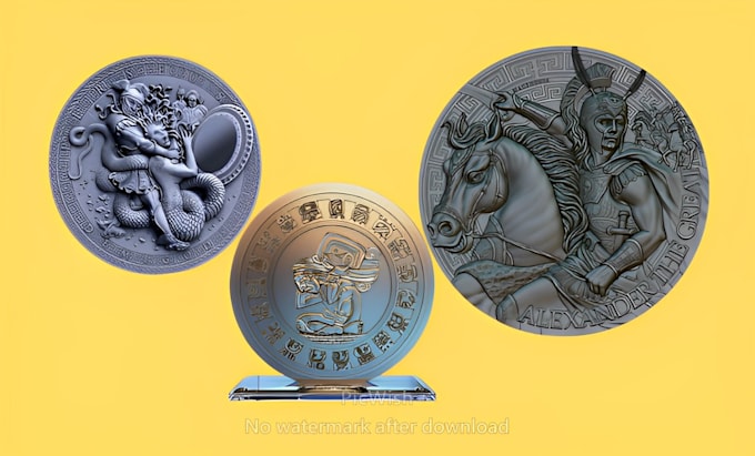 Sculpt 3d coin, 3d sculpt, 3d bass relief engraving for cnc for 3d ...