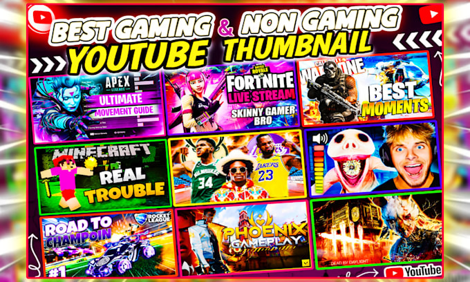 Design amazing gaming youtube thumbnail that attract viewers by Bilalraheem99 | Fiverr