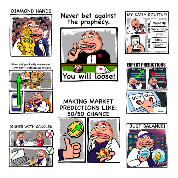 Draw funny cartoon characters in my unique style, meme character by ...