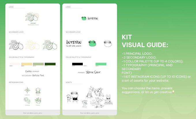 Signature logo and branding guide with social media icons by Ana_paula ...